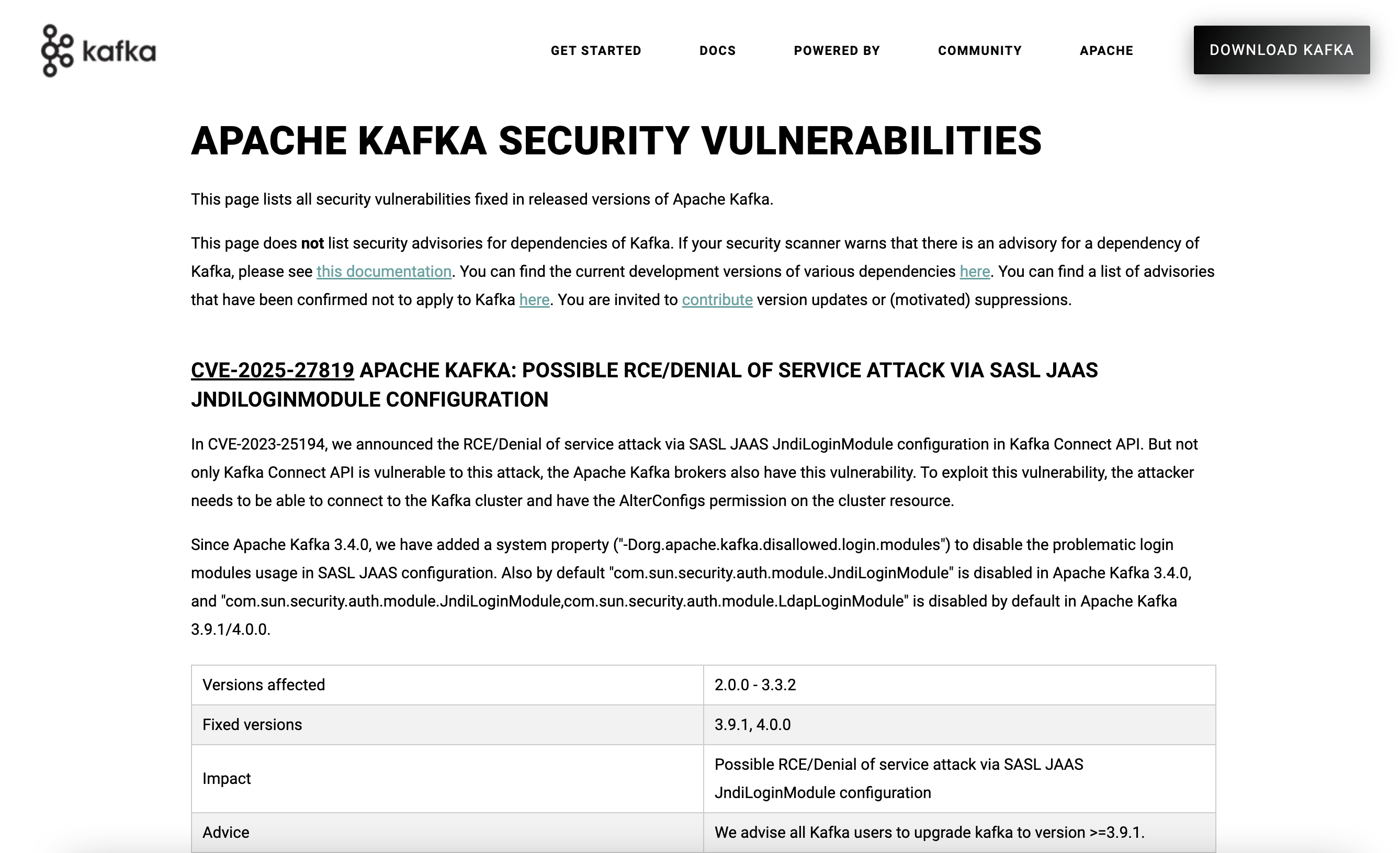 Apache Kafka 多个高危漏洞 | i4T